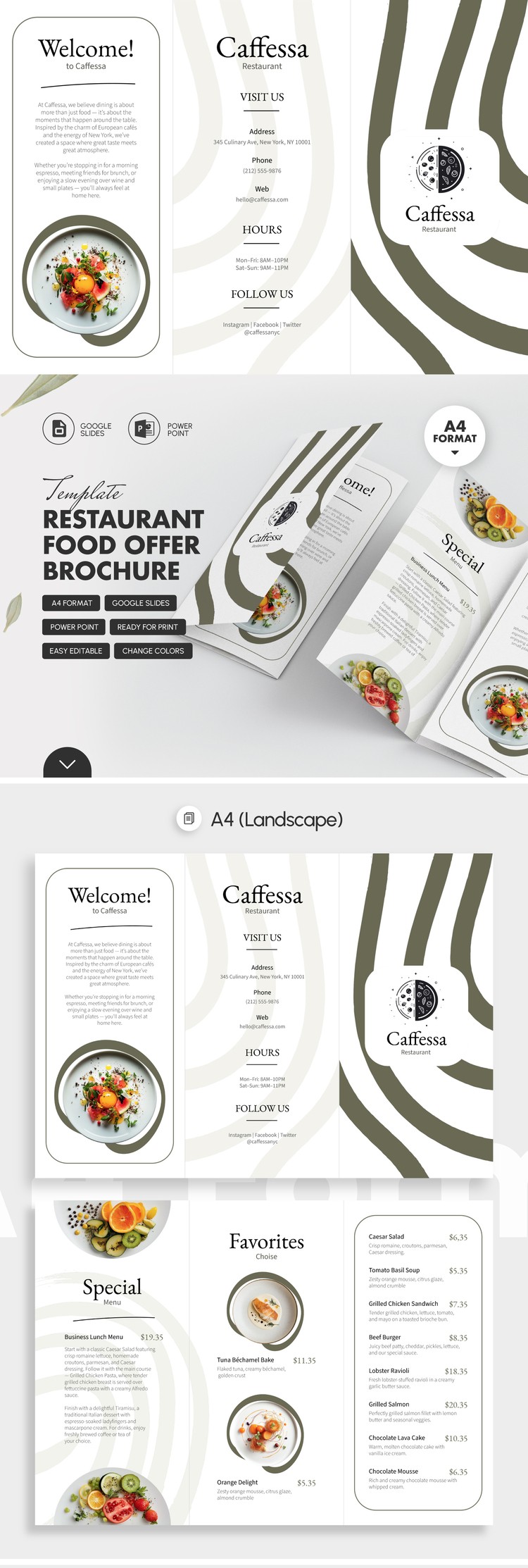 Free Restaurant Food Offer Brochure Template in Google Slides and ...