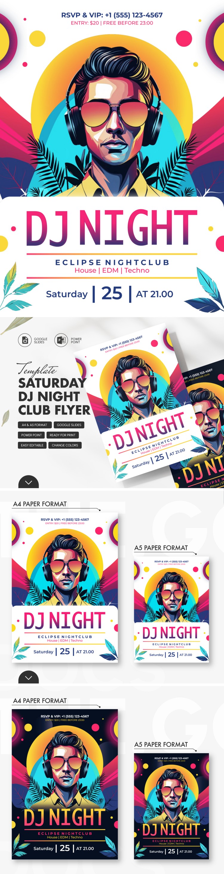 Free Saturday DJ Night Club Flyer Template | thegoodocs.com
