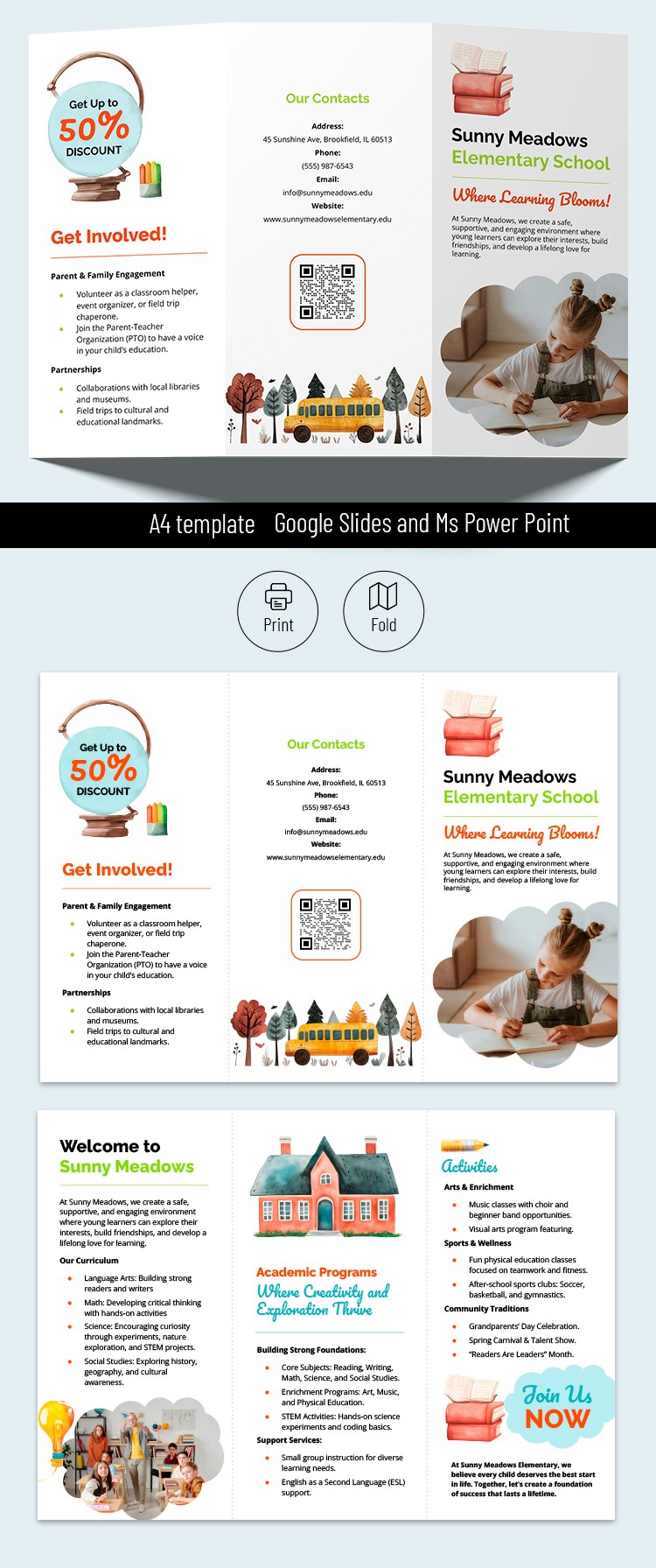 Free Folleto Escolar Plantilla en Google Slides and Microsoft ...