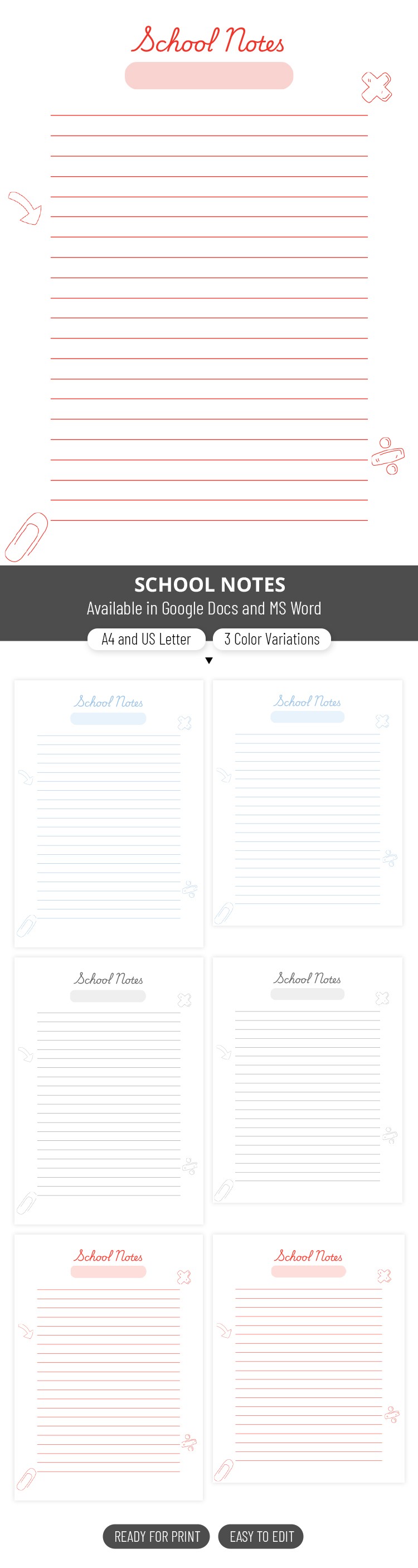 Free Study Notes Template in Google Docs and Microsoft Word ...