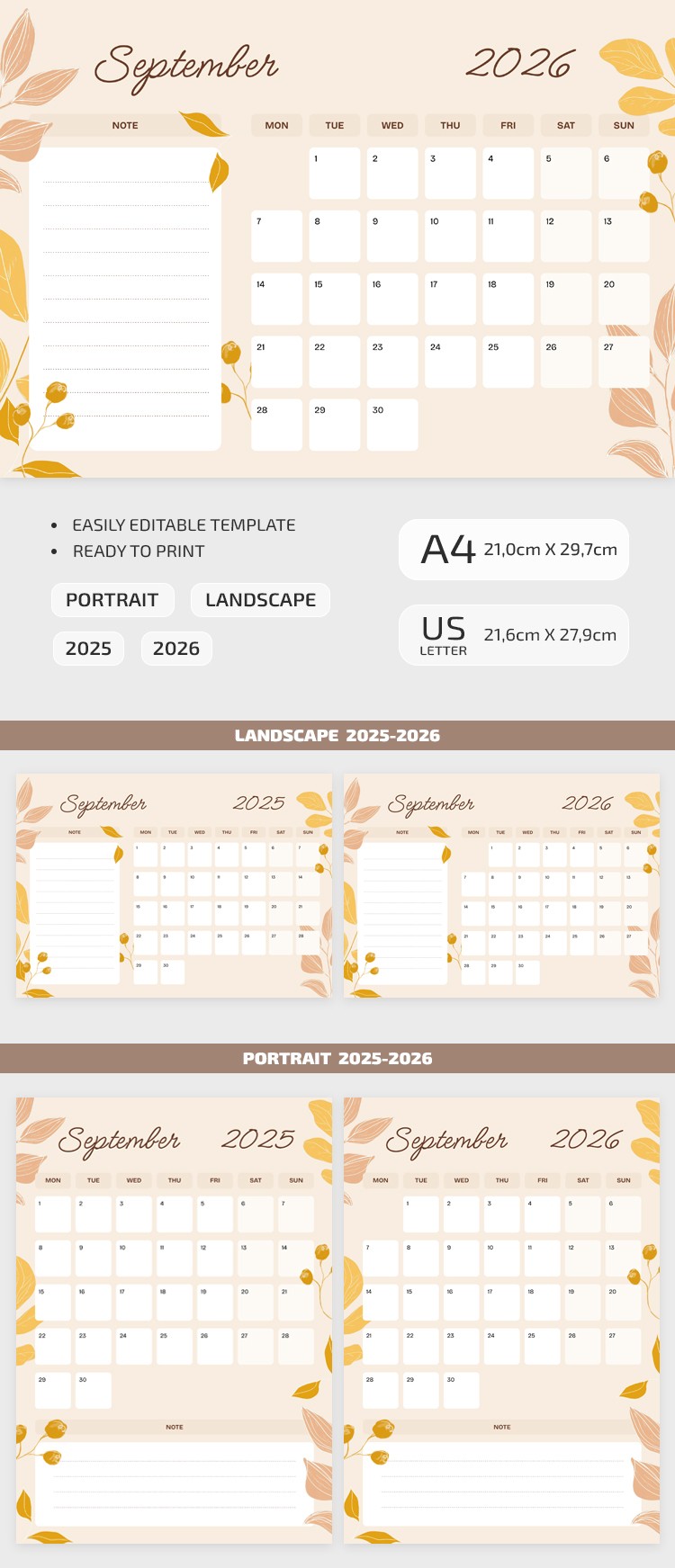 Free September Calendar Template 2025-2026 Template in Google Slides ...