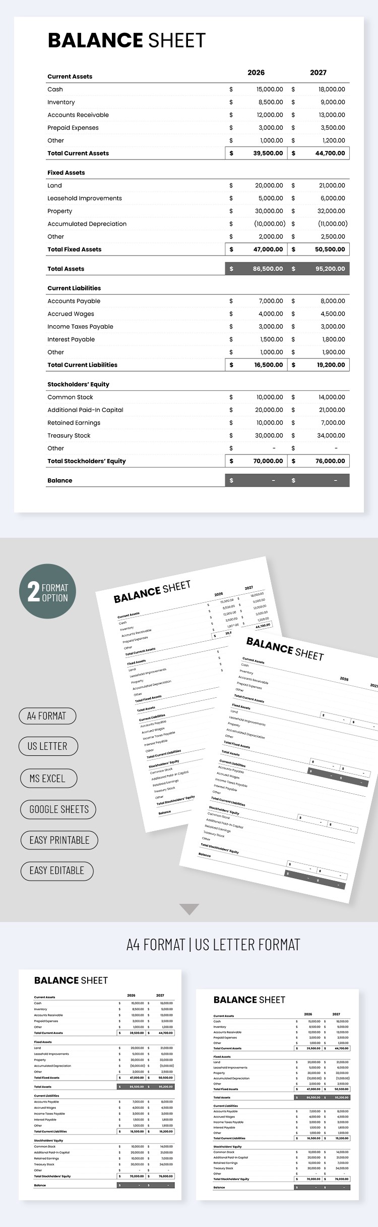 Free Simple Balance Sheet Template In Google Sheets