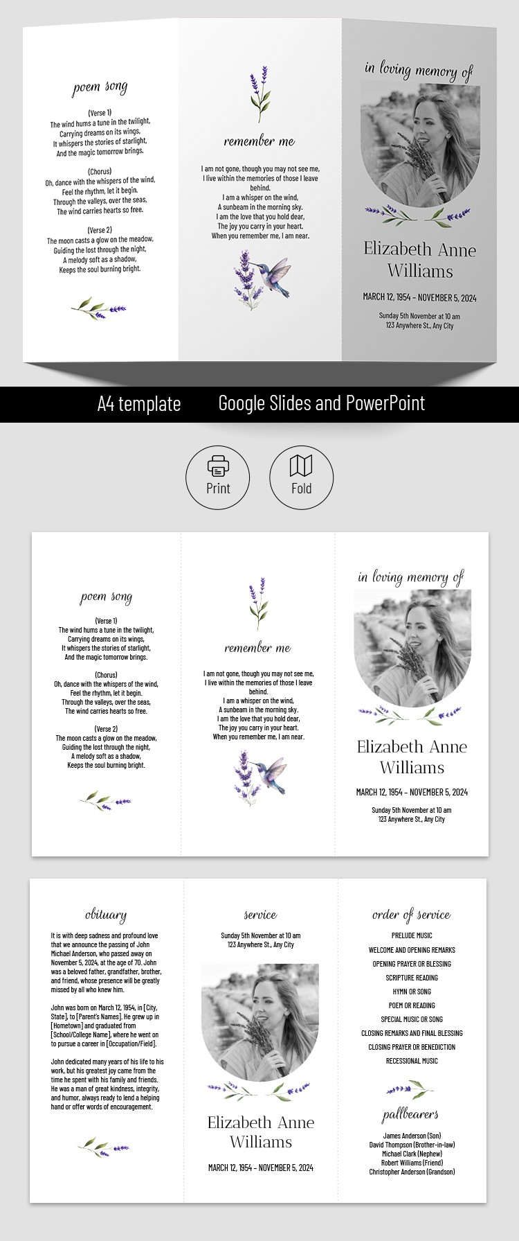 Free Simple Funeral Program Template In Google Slides