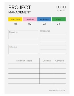 Free Simple Grey Project Management Template In Google Docs