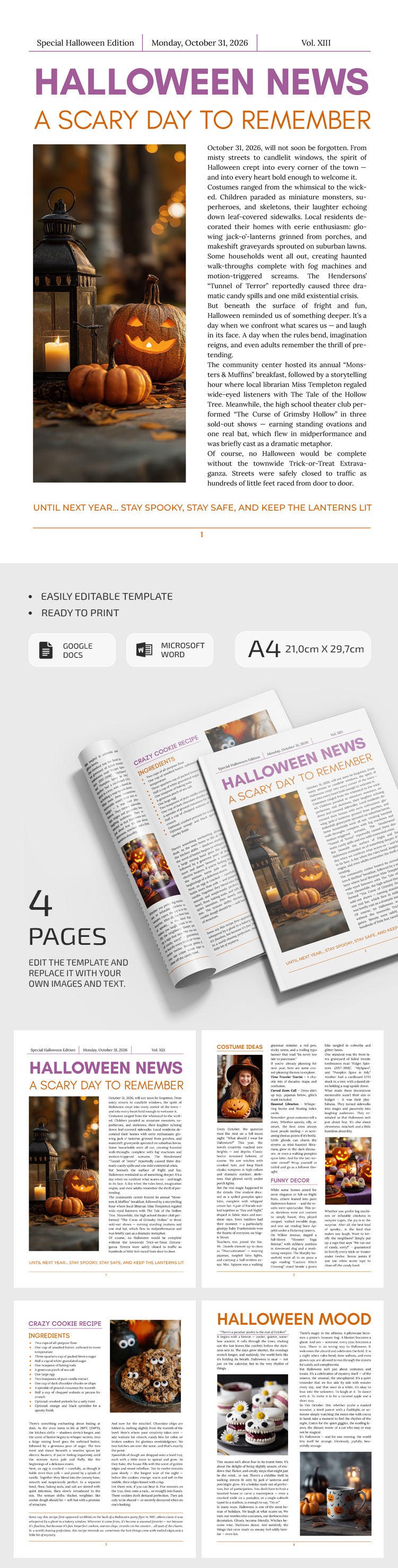 Free Einfache Halloween-Zeitung Vorlage für Google Docs and Microsoft ...