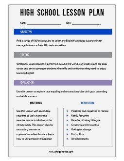 Free Simple High School Lesson Plan Template | thegoodocs.com