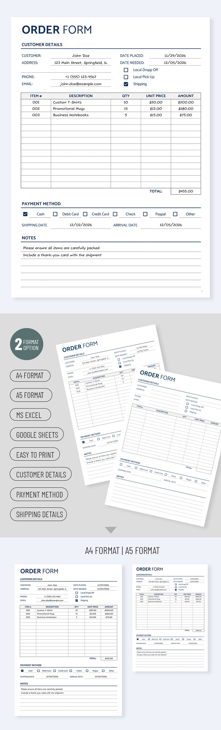 Free Simple Order Sheet Template In Google Sheets