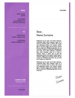 Free Simple Purple Cover Letter Template in Google Docs and Microsoft ...