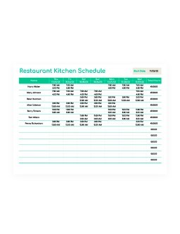 Free Simple Restaurant Kitchen Schedule Template In Google Docs