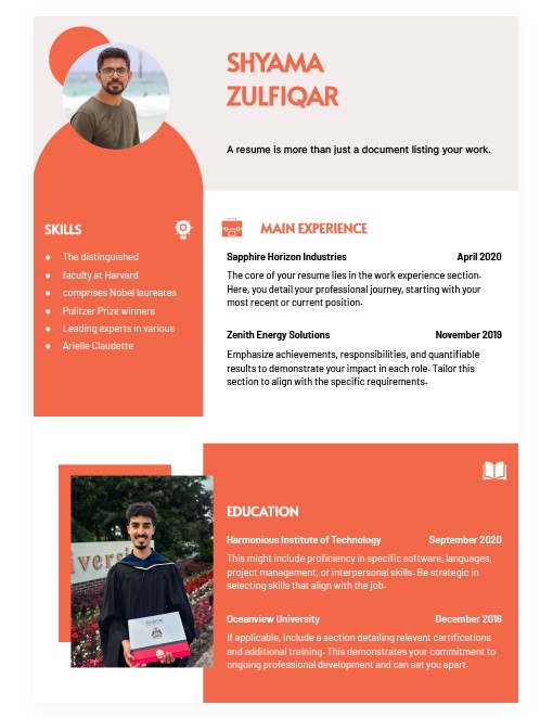 Free Resume with Photo Template in Google Docs and Microsoft Word ...