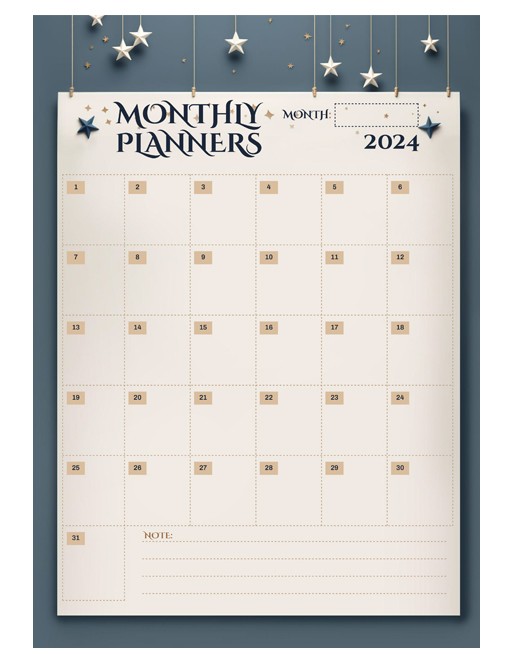 Free Starry Monthly Planner Template | thegoodocs.com