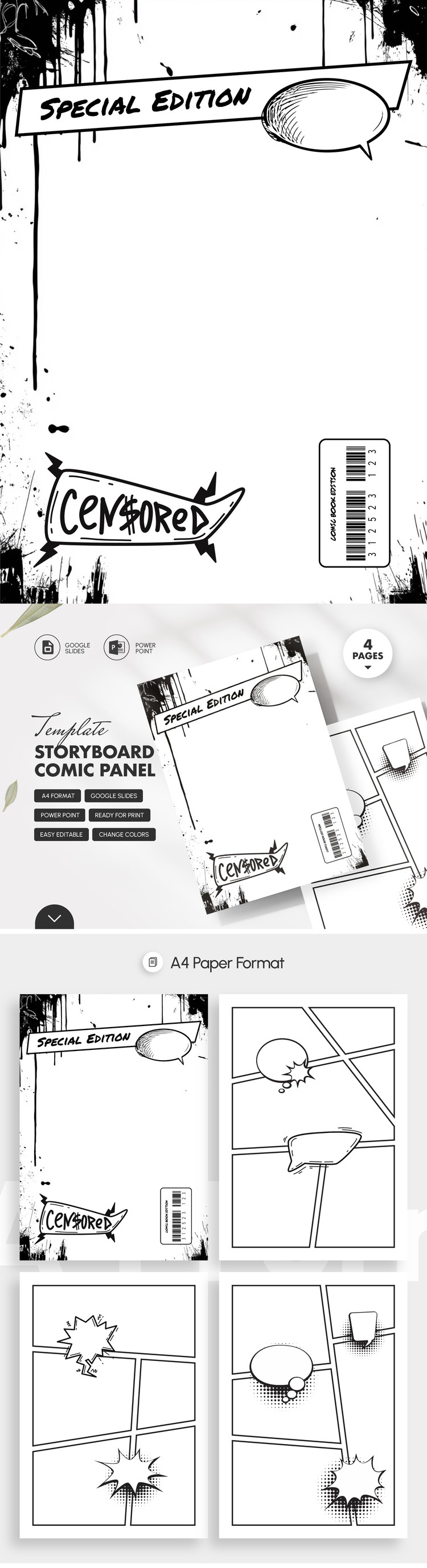 Free Storyboard Comic Panel Template In Google Slides