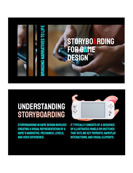 Storyboarding pour la conception de jeux Modèle dans Google Slides