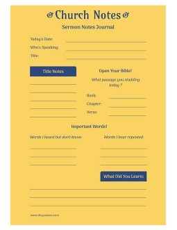Free Stylish Yellow Church Note Template In Google Docs