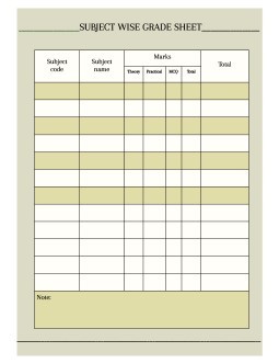 Grade Spreadsheet Template