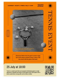 Free Tennis Event Poster Template in Google Slides and Microsoft ...