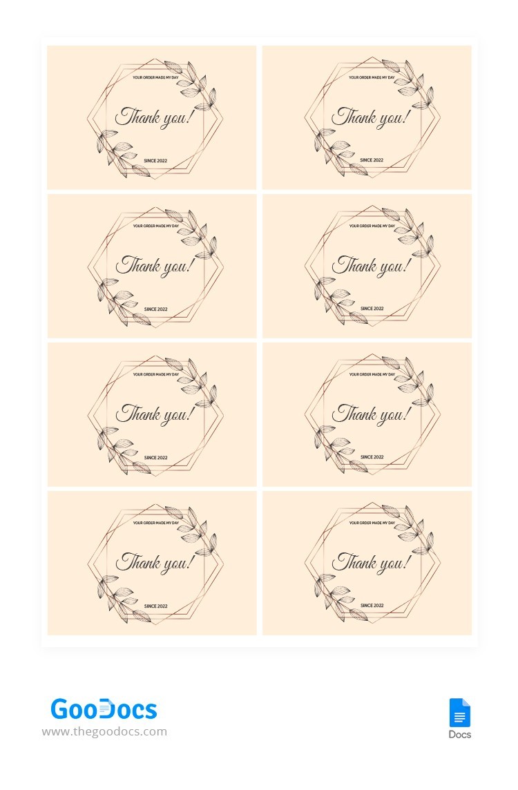 Thank You Label Template In Google Docs
