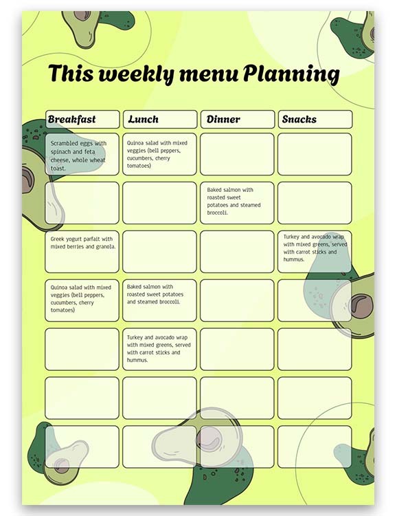 Printable Weekly Menu Calendar Effortless Meal Planning With Our