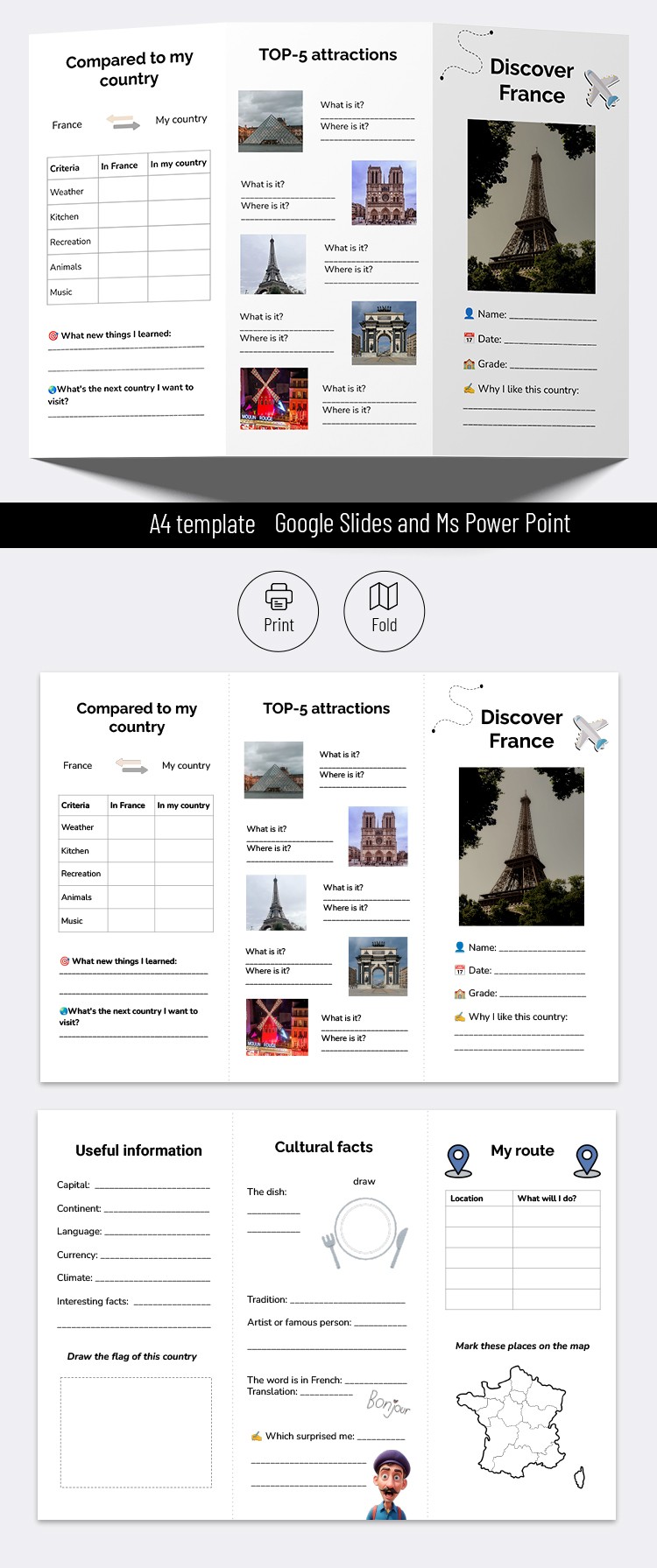 Free Travel Brochure School Project - Printable and Editable Template ...