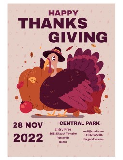 Free Turkey Thanksgiving Poster Template In Google Docs