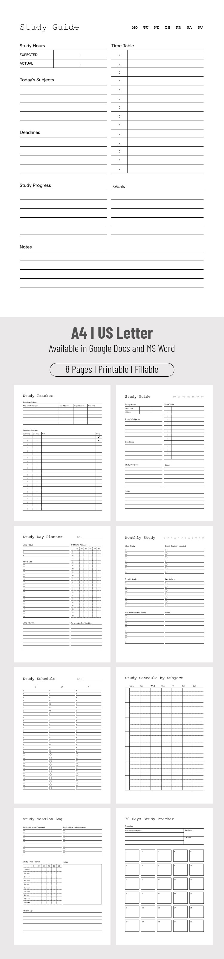 Unit Review Study Guide Template in Google Docs and Microsoft Word ...