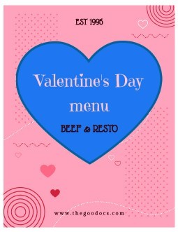 Free Valentine's Day Menu Template in Google Docs and Microsoft Word ...