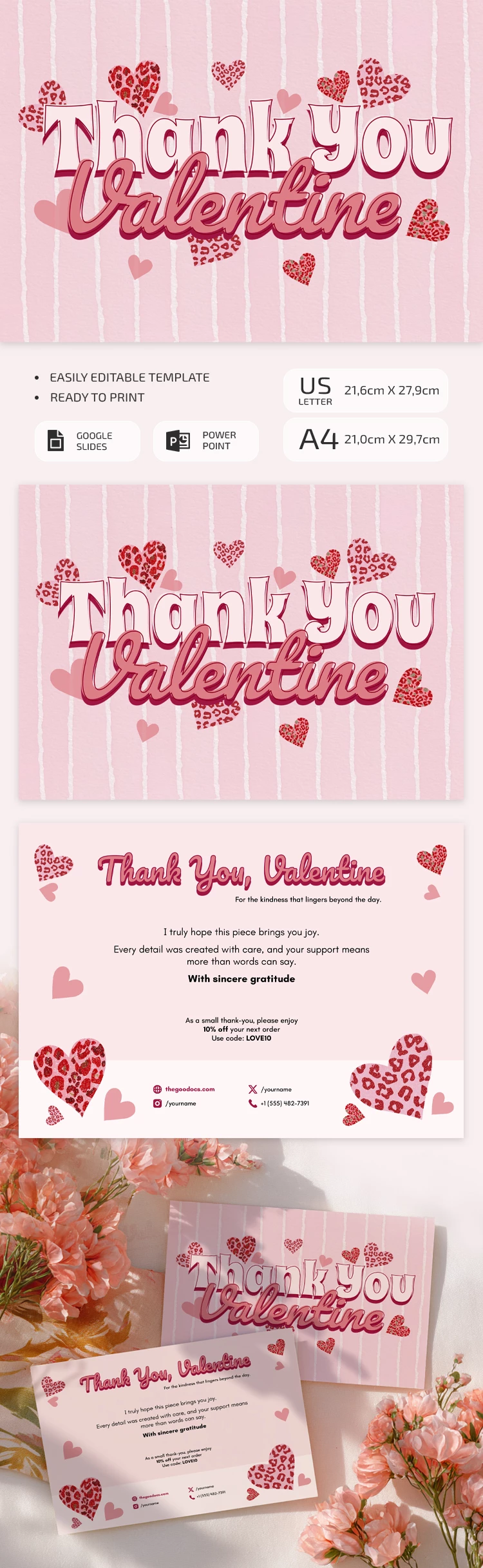 Free Valentine’s Day Thank You Note Template in Google Slides and ...