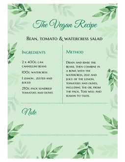 Free Vegan Recipe Card Template in Google Docs and Microsoft Word ...