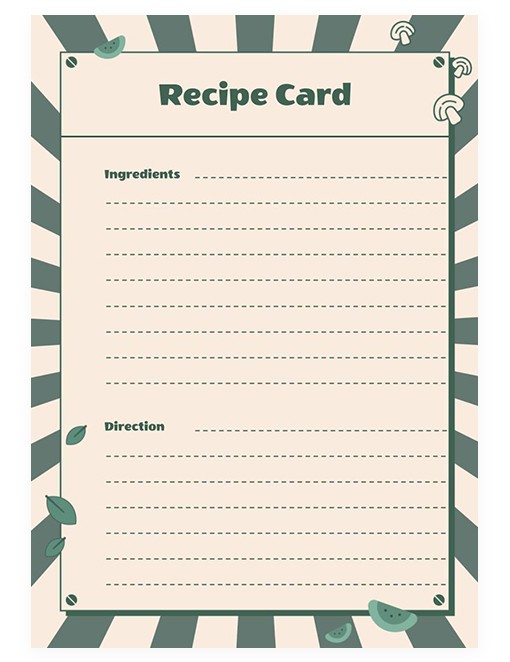 Vintage Recipe Card Template Vintage Recipe Card Template | Printable