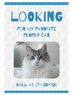 Free Wanted Cat Blue Poster Template In Google Docs