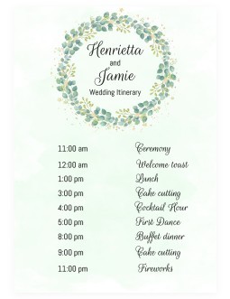 Wedding Entourage List Printable