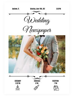 Plantilla De Periódico De Boda De Martha Stewart