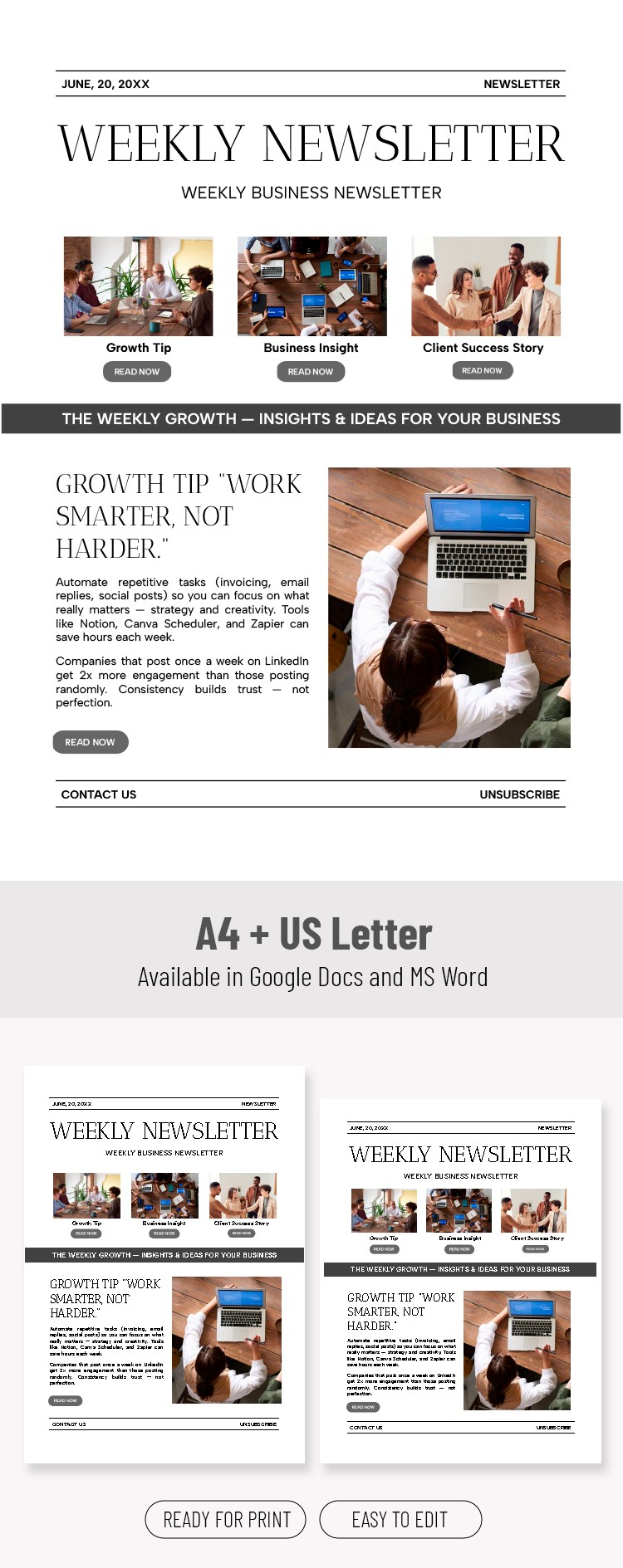 Free Weekly Newsletter Template | thegoodocs.com