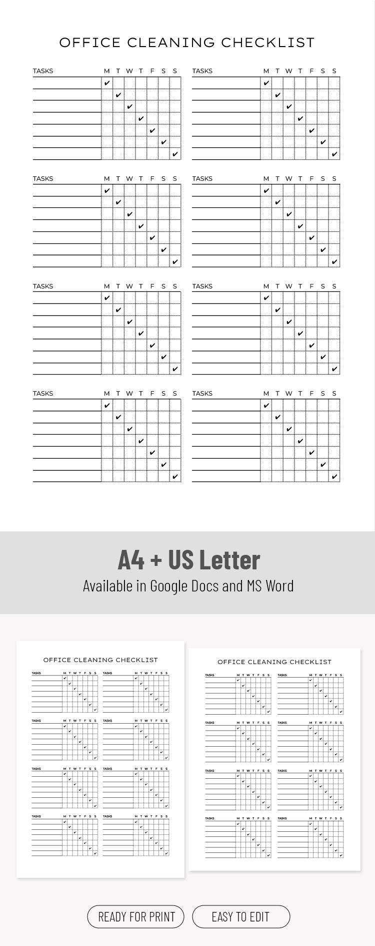 Free Weekly Office Cleaning Checklist Template in Google Docs and ...
