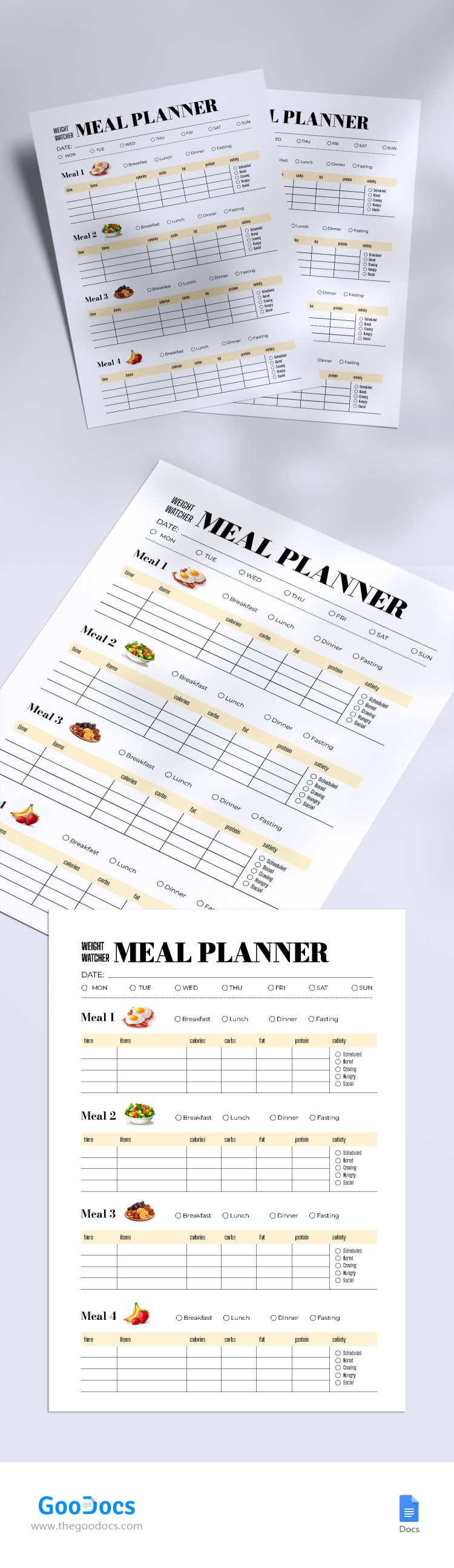 Free Weight Watchers Daily Meal Planner Template | thegoodocs.com