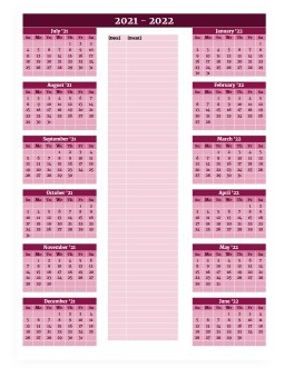 Gratis Calendario escolar anual. Plantilla en Google Docs