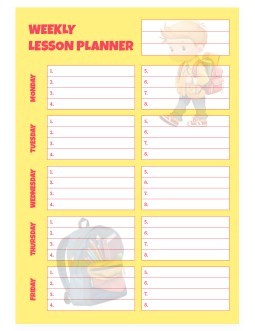 Free Yellow Planner Lesson Template | thegoodocs.com