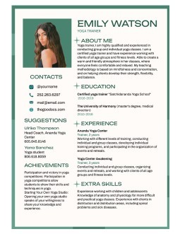 Free Yoga Instructor Resume Template in Google Docs and Microsoft Word ...