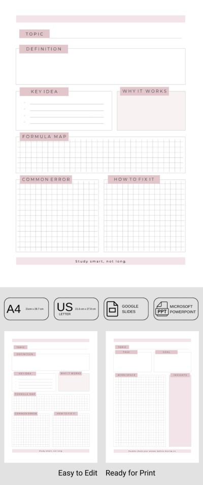Free Aesthetic Math Notes Template in Google Docs and Microsoft Word ...