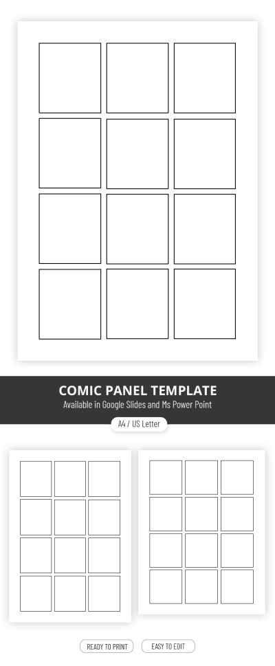Free Blank 12 Panel Comic Strip Template In Google Slides