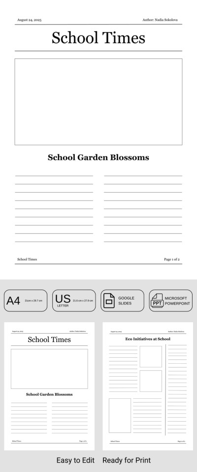 Free School Newspaper Templates | thegoodocs.com