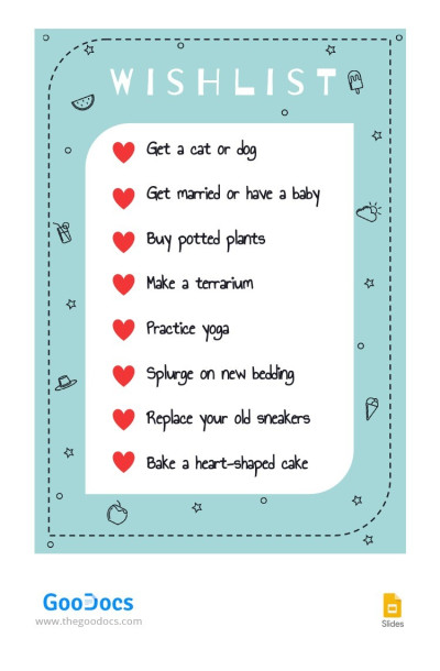 Lista de deseos linda Plantilla en Google Slides and Microsoft ...
