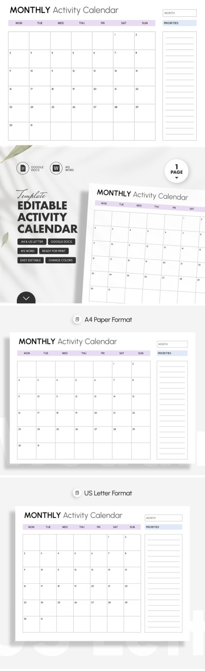 Free Event Calendar Templates in Google Docs and Word | thegoodocs.com