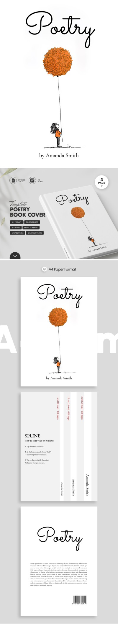 Free Poetry Book Cover Template in Google Docs and Microsoft Word ...