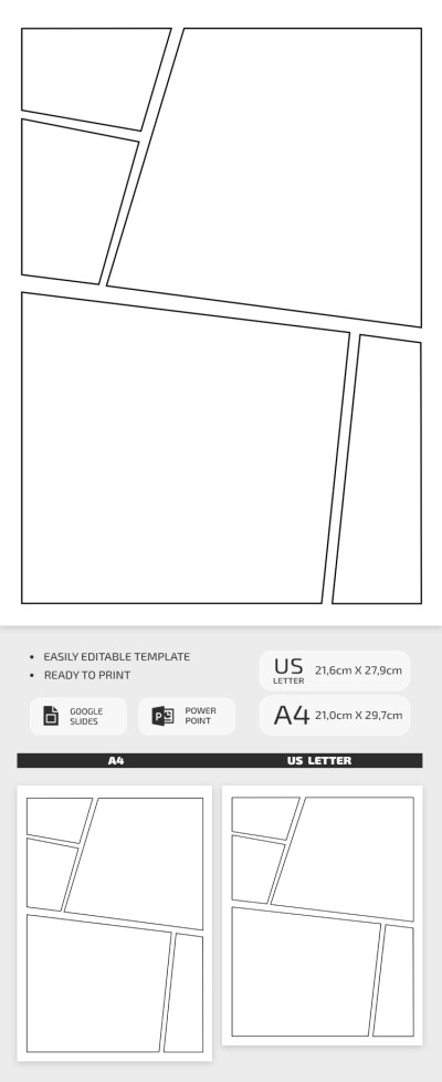 Free Printable 5 Panel Comic Strip In Google Slides