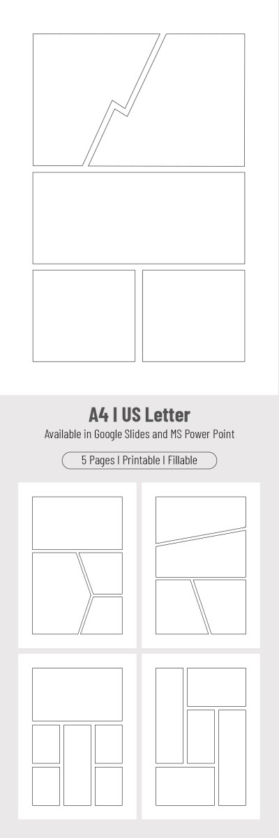 4 Panel Comic Strip Templates | thegoodocs.com
