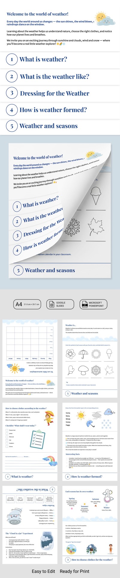 Free Reading the Weather Flipbook Template in Google Slides and ...