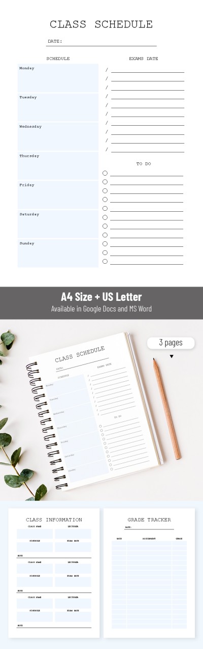Plantillas gratuitas de horarios de clases para Google Docs y Sheets ...