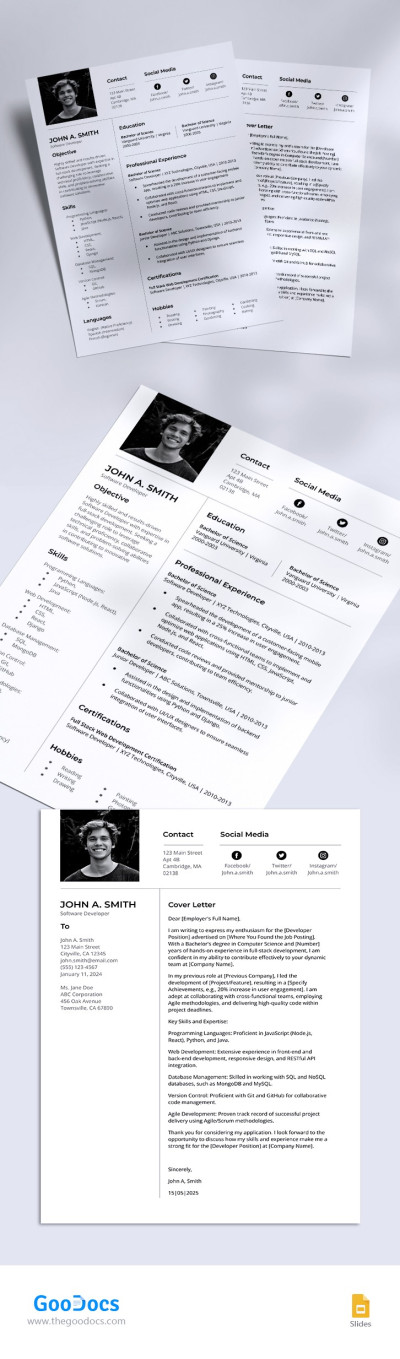 Free Simple Ats Friendly Resume in Google Docs and Microsoft Word