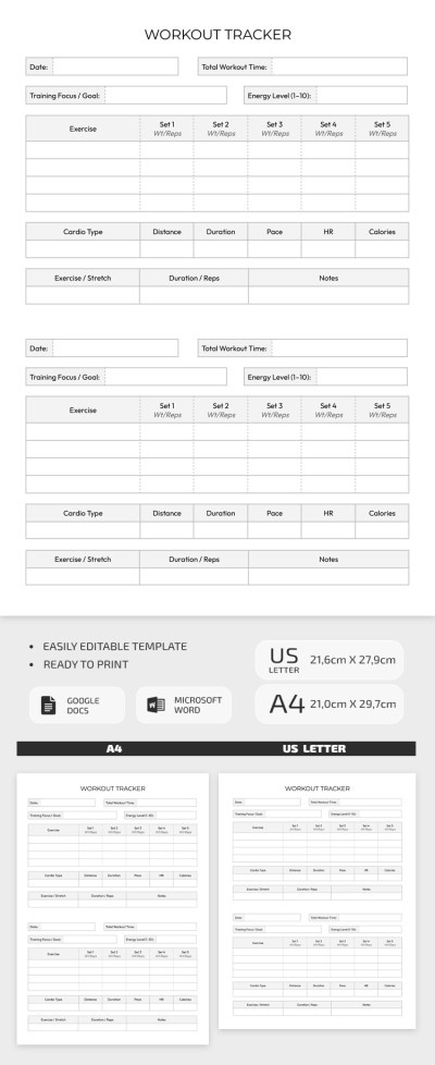 Free Simple Daily Workout Planner Template In Google Docs
